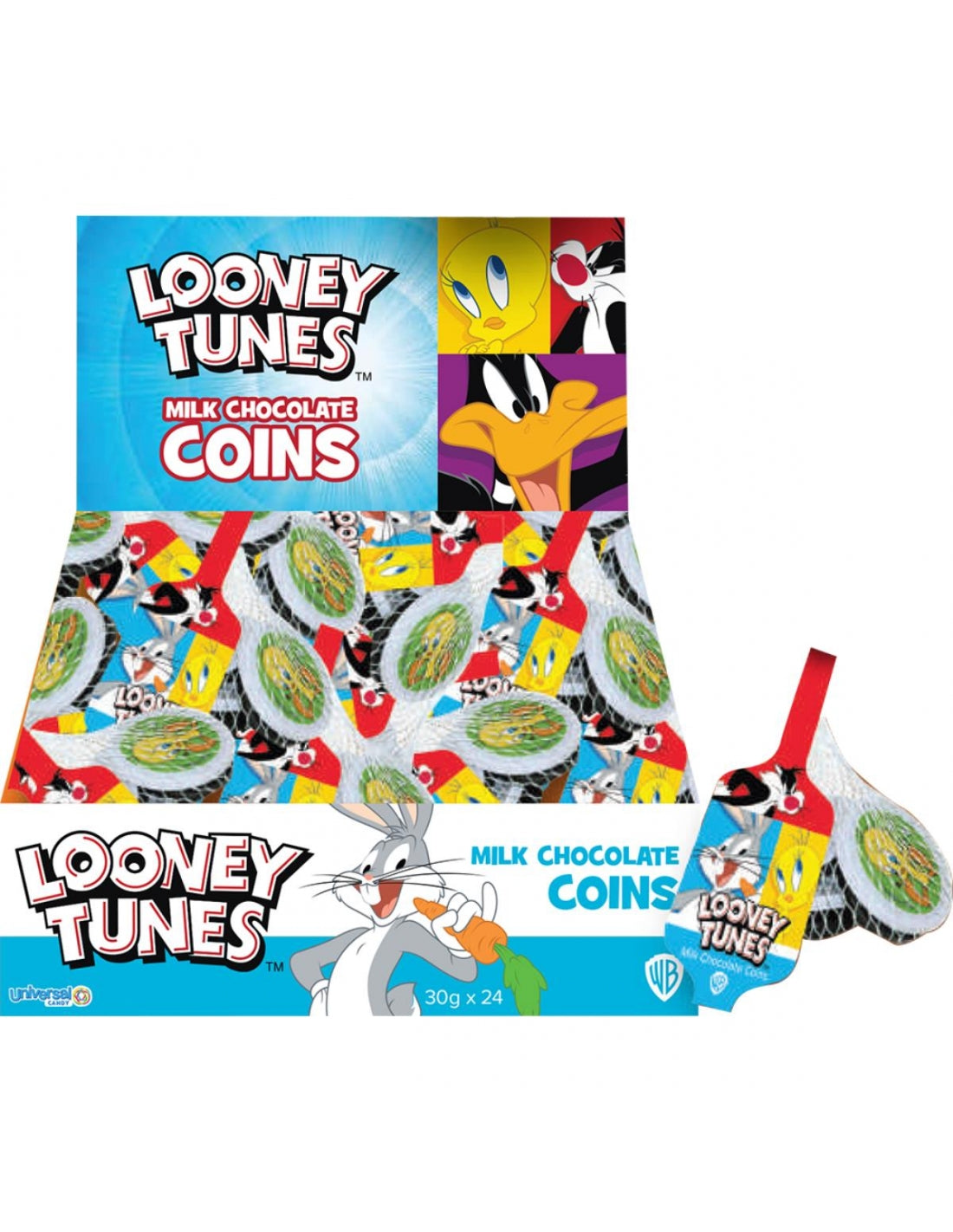 Looney Tunes Milk Chocolate Coins 30g | The Lolly Barn
