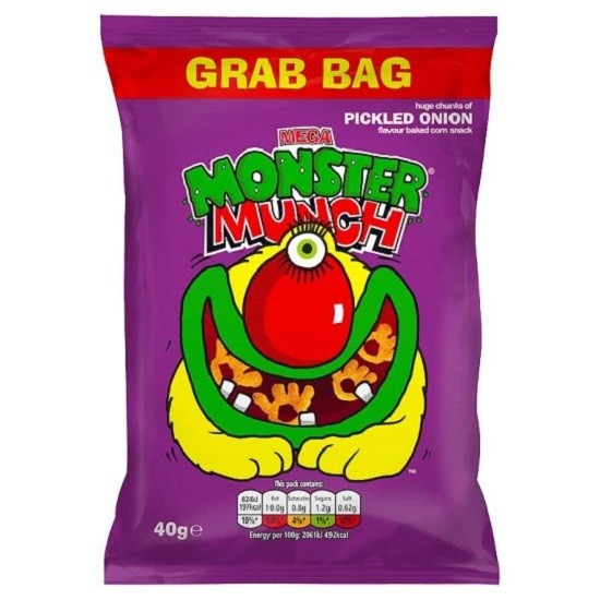 Walkers Monster Munch Pickled Onion Flavoured Corn Snack UK Crisps Chi ...