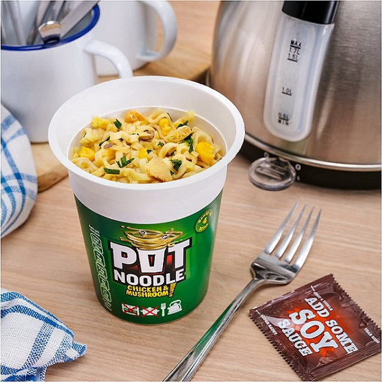 Pot Noodle Chicken and Mushroom Flavour Instant Cup Noodles 90g BBD: 3 ...