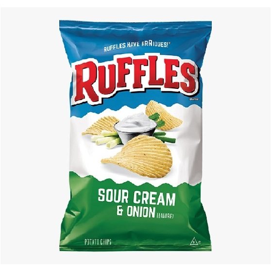 Frito Lay Ruffles Potato Chips Sour Cream and Onion 184g Bag BBD: 30/0 ...