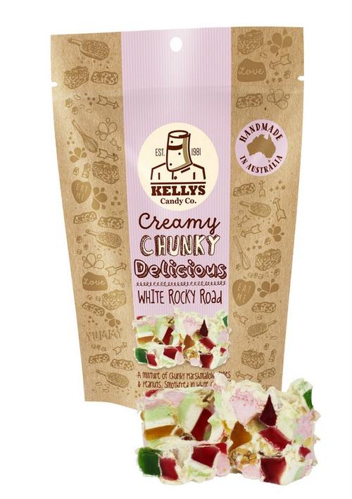 Kellys Candy Co White Chocolate Rocky Road 175g | The Lolly Barn