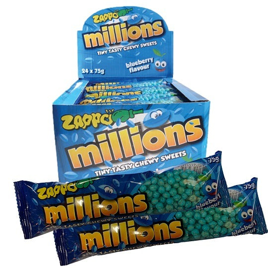 Zappo Millions Blueberry Flavour Chewy Candy 75g | The Lolly Barn