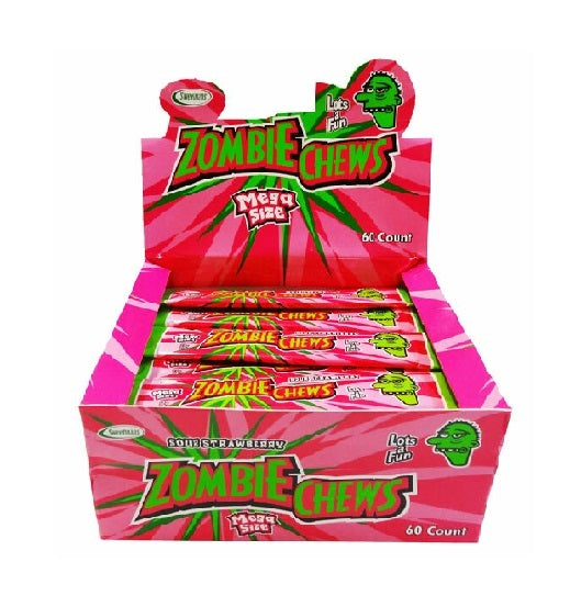Zombie Chews Sour Strawberry Flavoured Bar Gluten Free 28g | The Lolly Barn
